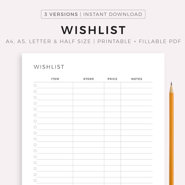 Christmas Wish List - Etsy