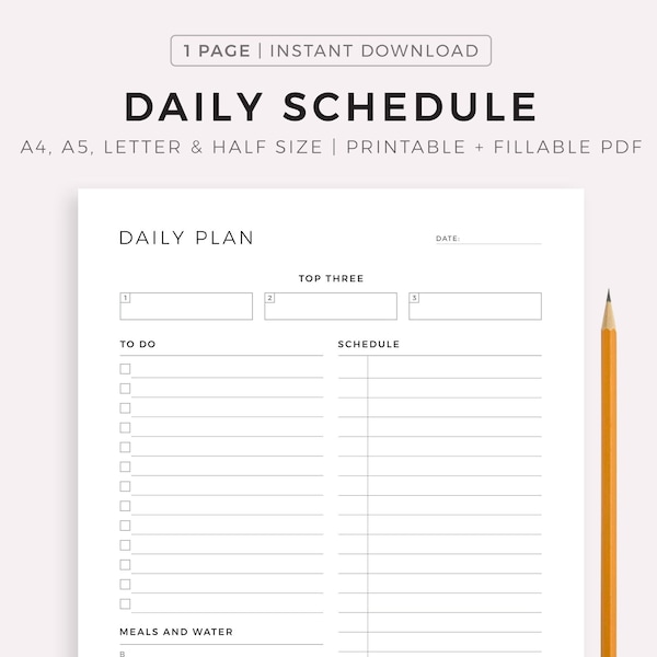 Printable Daily Planner - Etsy