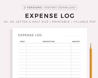 Weekly Expense Tracker Printable & Fillable Expense Sheet - Etsy