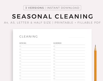 Daily Cleaning Checklist Printable Cleaning Planner Cleaning Schedule ...