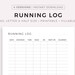 Printable Running Log Template, Running Tracker, Cardio Training Log ...