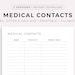 Medical Contacts List Template, Healthcare Contacts, Doctor Contacts ...