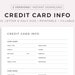 Credit Card Information Tracker Printable & Fillable Credit - Etsy