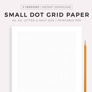 Small Dot Grid Paper Printable, Dot Graph Paper, Planner Inserts, A4/a5 ...
