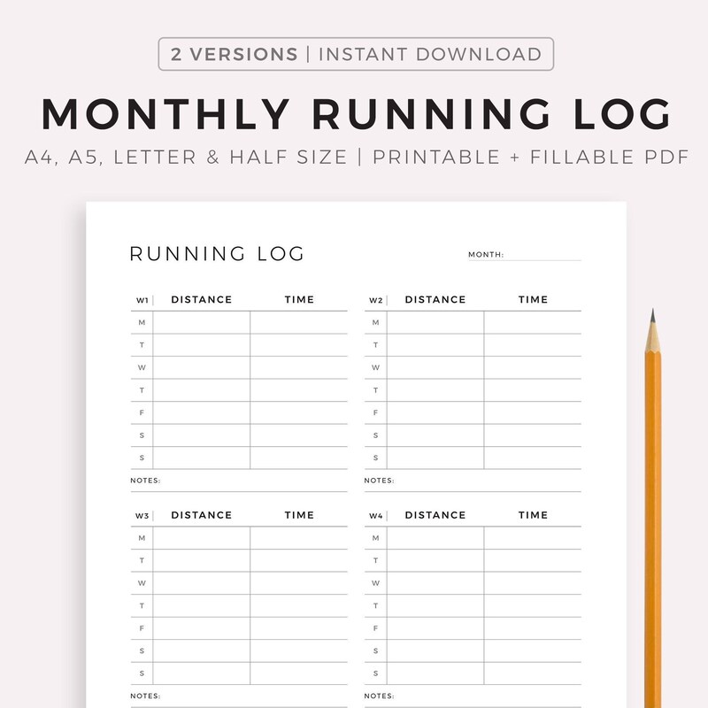 Running Log - Etsy