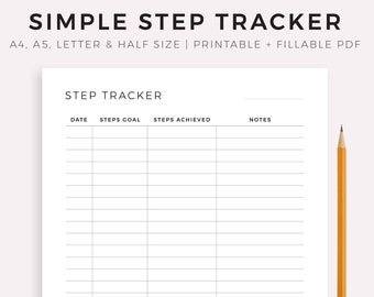 Step Tracker Printable, Step Log, Walking Journal, Exercise Log, Health ...
