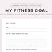 My Fitness Goal Planner Pritnable, Goal Setting, Goal Worksheet ...