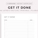 Get It Done Printable to Do List Template Task List - Etsy