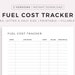 Fuel Cost Tracker Printable & Fillable, Vehicle Fuel Cost per Mile ...