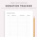 Donation Tracker Printable, Tithe Tracker, Giving Log, Charitable ...
