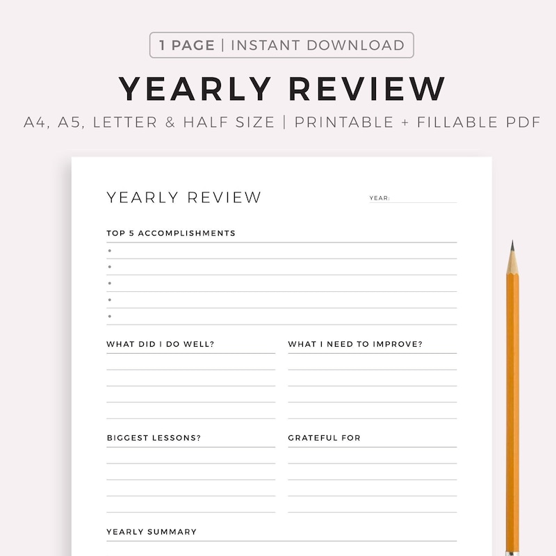 Annual Review Template - Etsy