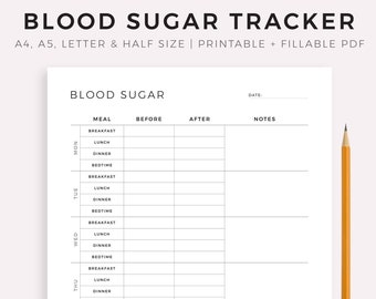 Printable Blood Sugar Log, Diabetes Management Tool, Diabetes Log PDF ...