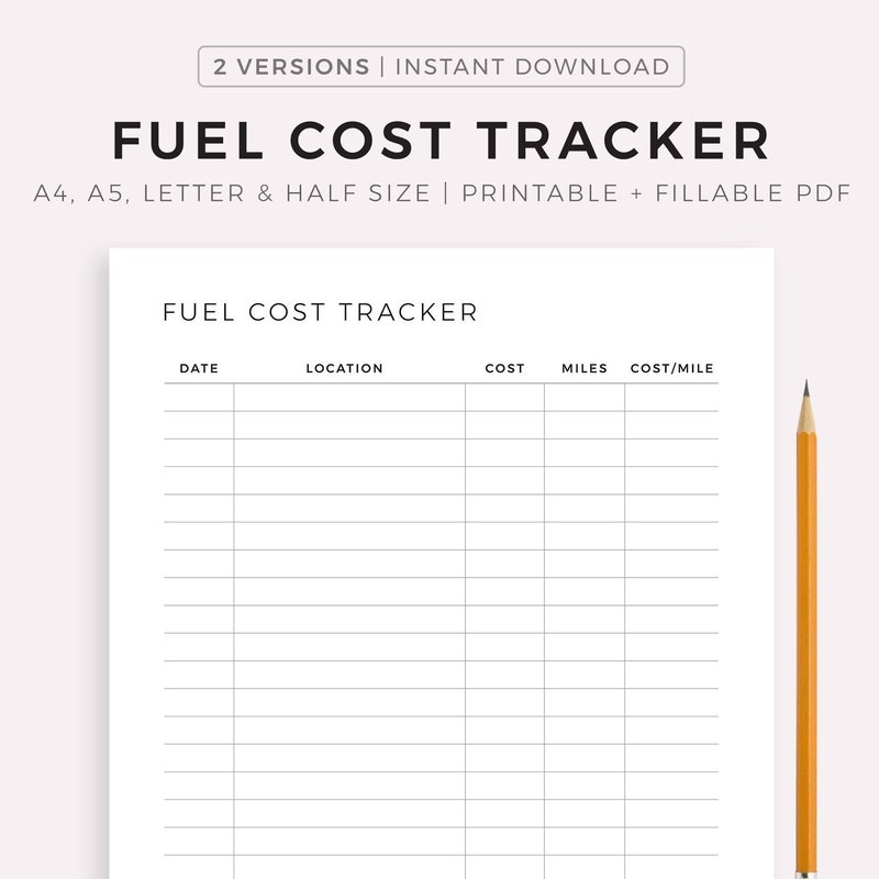 Gas Track Spreadsheet - Etsy