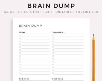 Brain Dump Printable, Priorities Organizer, to Do List Template, Get It ...