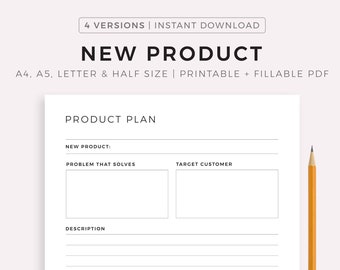 Product Development Worksheet Scope Out New Product (Download Now) - Etsy