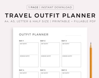 Weekly Digital Vertical Outfit Planner Templates for - Etsy