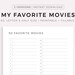 My Favorite Movies List, Best Movies I've Watched, Movie Ranking, A4/a5 ...