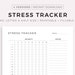 Monthly Stress Tracker Printable Template, Track Daily Stress Levels ...