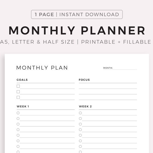 Monthly Task List Monthly Planning Printable to Do List - Etsy