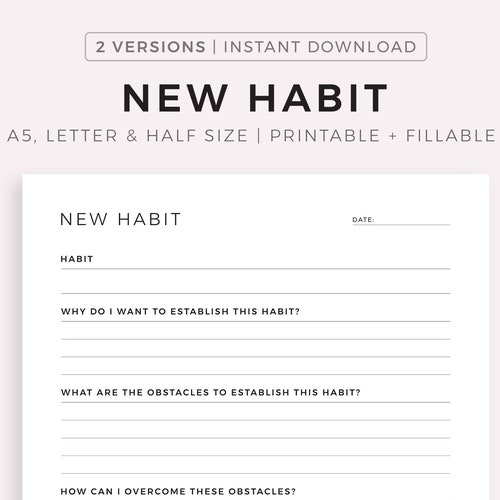 Build a New Habit Planner 12 Week Habit Tracker Journal New | Etsy