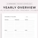 Yearly Overview Printable Yearly Planner on One Page Year at - Etsy