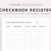 Checbook Register Printable Check Transaction Tracker - Etsy