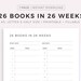 Read 26 Books in 26 Weeks Challenge, Book Reading Tracker, Books to ...