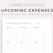 Upcoming Expenses Printable Yearly Spending Overview Budget - Etsy