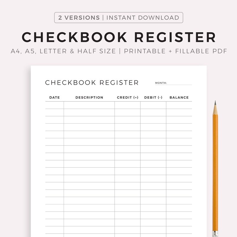 Checkbook Register - Etsy