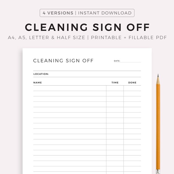 Cleaning Schedule - Etsy