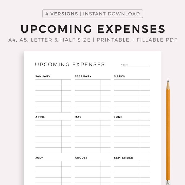 Upcoming Expenses - Etsy