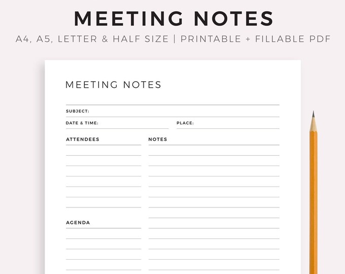 Efficient Meeting Notes Template: Streamline Your Business Meetings ...