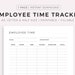 Employee Time Tracker Printable, Working Hours Tracker, Work Time Log ...