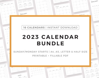 Blank Calendar Inserts Bundle Printable A4/a5/letter/half | Etsy