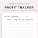 Profit Tracker Printable, Sales Profit Log, Profit Calculator, Sales ...