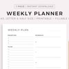 24 Hour Weekly Schedule, Week at a Glance, Weekly Agenda, Weekly ...