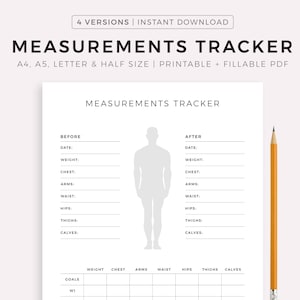Body Measurements Tracker, 8 Week Body Transformation, Workout Progress ...