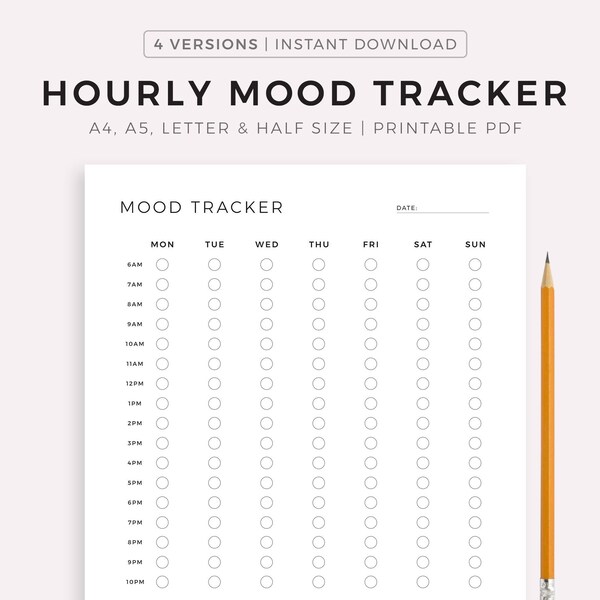 Weekly Mood Tracker - Etsy