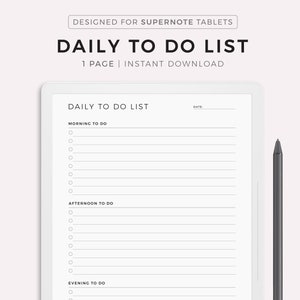 Daily to Do List Planner for Supernote A5X2/A5X/A5/A6X2/A6X/A6, Daily ...