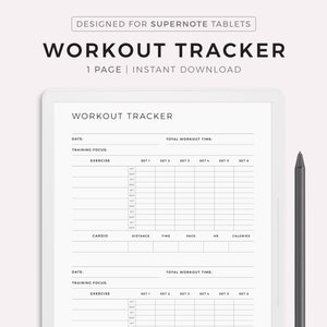 Workout Tracker for Supernote A5X2/A5X/A5/A6X2/A6X/A6, Daily Exercise ...