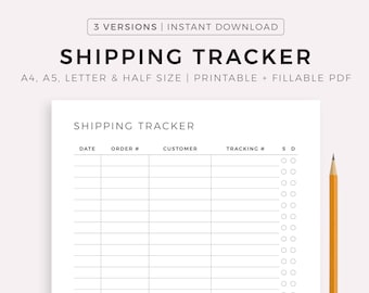 Shipping Tracker Template Printable Small Business Item - Etsy