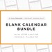 Blank Calendar Inserts Bundle Printable, A4/a5/letter/half Letter ...