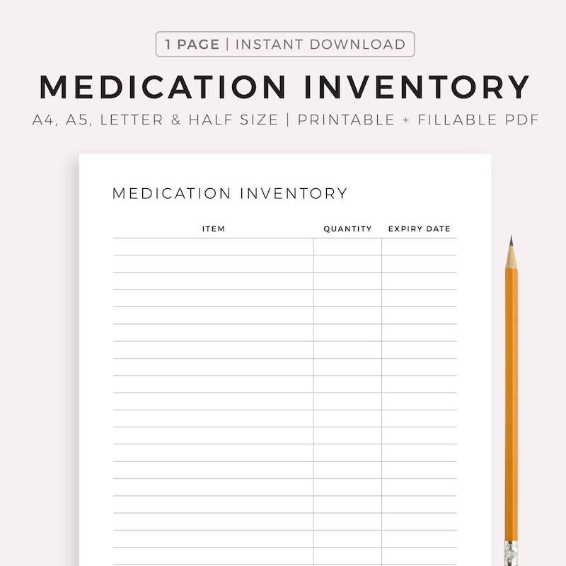 Medical Inventory Templates - Etsy