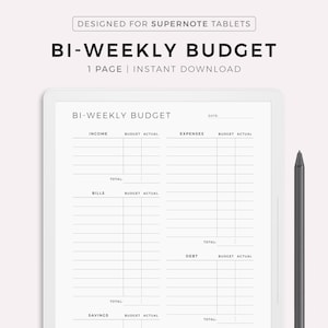 Bi-weekly Budget Planner for Supernote A5X2/A5X/A5/A6X2/A6X/A6, Budget ...