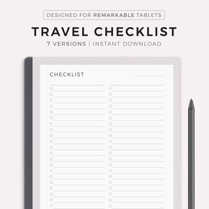 Blank Travel Checklist for Work / Vacation - Travel Documents ...