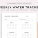 Weekly Water Tracker Printable, Hydration Tracker, Water İntake, Drink ...