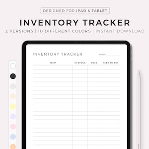 Digital Inventory Tracker, Inventory Management Form, Small Business ...