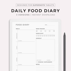 Supernote Food Log Template - Etsy