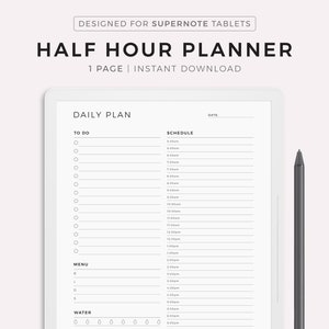 Hourly Planner for Supernote A5X2/A5X/A5/A6X2/A6X/A6, Instant Download ...