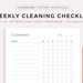 Weekly Cleaning Checklist, Printable Cleaning Template, Cleaning ...